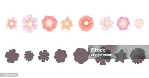 올바른 그림자를 찾으십시오 벡터 어린이 교육 게임 꽃에 적합한 검은 실루엣을 찾으십시오 파스텔 색상의 만화 순진한 꽃 실루엣에 대한 스톡 벡터 아트 및 기타 이미지 Istock