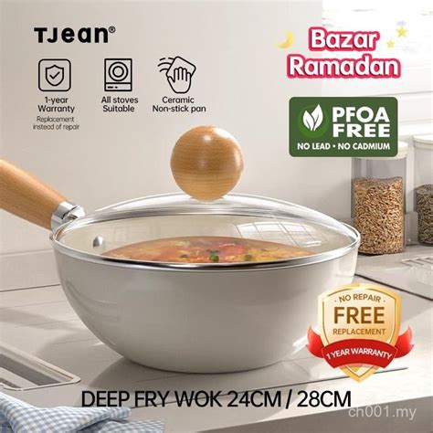 Kuali Seramik Tidak Melekat Tjean Dengan Salutan Tidak Melekat Sesuai Untuk Induksi Kuali