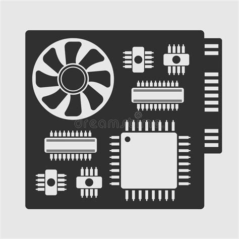 Electronics Computer Board Symbol Stock Illustration Illustration Of Information Transistors