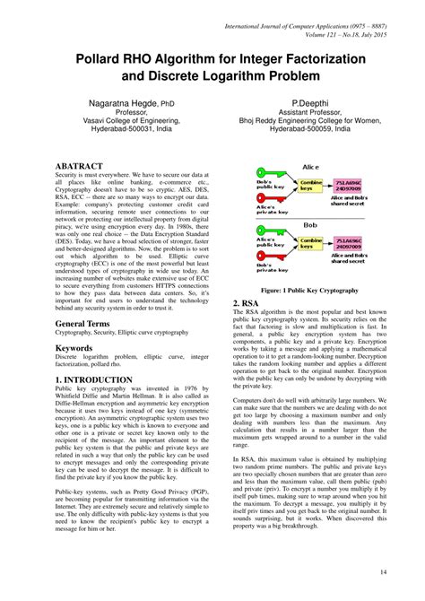 Pdf Pollard Rho Algorithm For Integer Factorization And Discrete