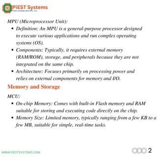 Development Differences Between MCU And MPU PDF