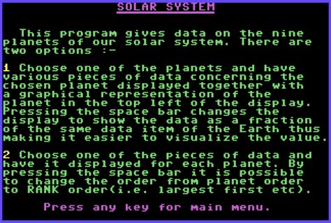 Solar System Commodore 64 Basic V2 Retromagazine World
