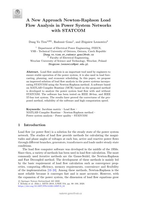 Pdf A New Approach Newton Raphson Load Flow Analysis In Power System