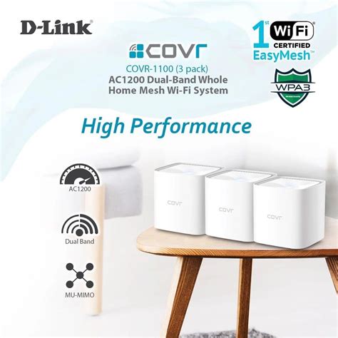 D Link COVR 1100 WiFi Mesh AC1200 Gigabit Mesh WiFi MU MIMO Wireless Router 2 Pack Computers