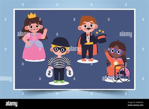 Flat Carnival Costumes Collection Design Vector Illustration Stock Vector Image And Art Alamy