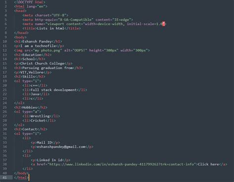 Eshansh Pandey On Linkedin Html Problem 3 Creating Your Portfolio An Html Code To