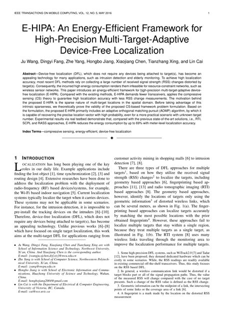 Pdf E Hipa An Energy Efficient Framework For High Precision Multi Target Adaptive Device Free