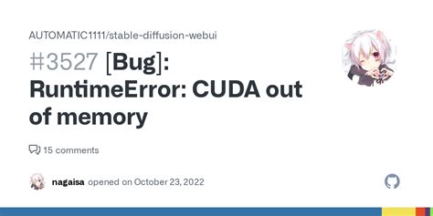 Bug RuntimeError CUDA Out Of Memory Issue AUTOMATIC Stable Diffusion Webui