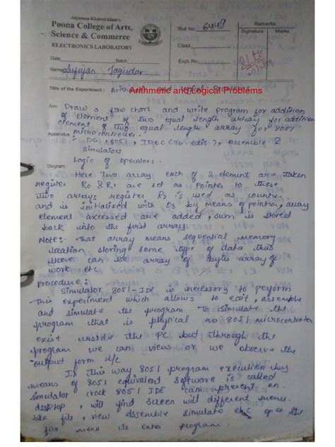 arithmetic and logical problems assembly program pdf