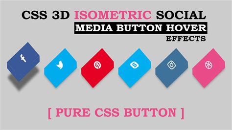 Css 3d Layered Social Media Button Hover Effects Fontawesome Icon 2020 Youtube