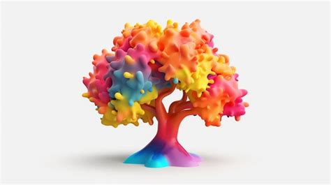 Premium Ai Image A Colorful Tree With A Tree In The Middle