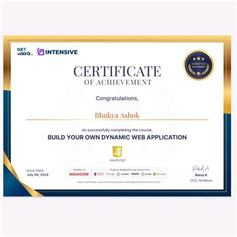 Ashok Bhukya On Linkedin Dynamic Webdevelopment Continuouslearning Nxtwave Javascript