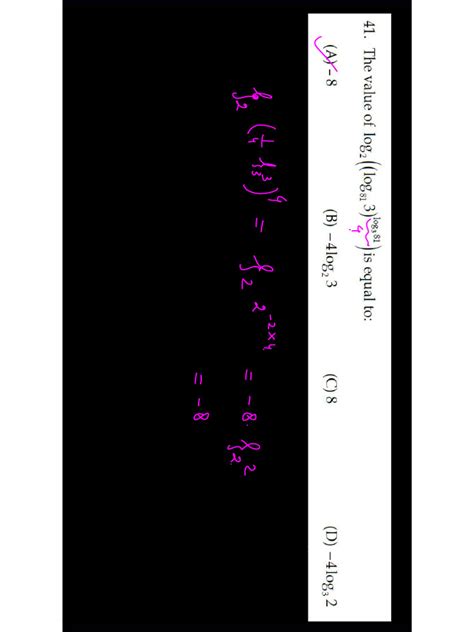 Logarithm Test Discussion Pdf