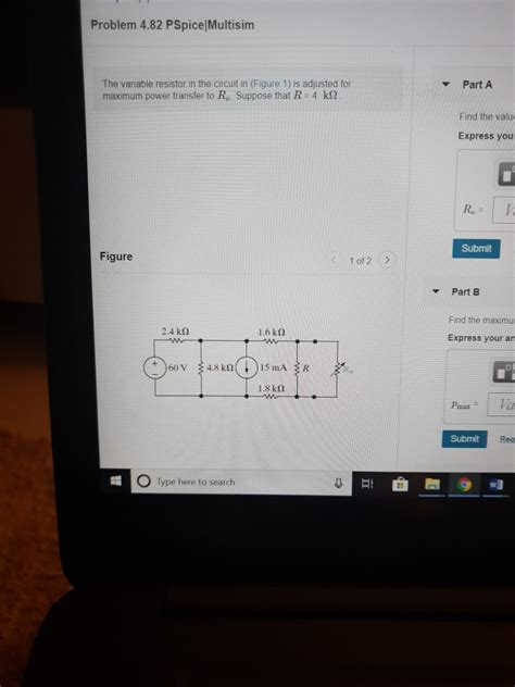 Solved Problem 4 82 Pspice Multisim The Variable Resistor In