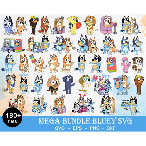 Bluey Svg Bundle Bluey Layered Svg Silhouette Cut Files F Inspire