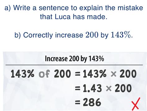 Solved A Write A Sentence To Explain The Mistake That Luca Has Made