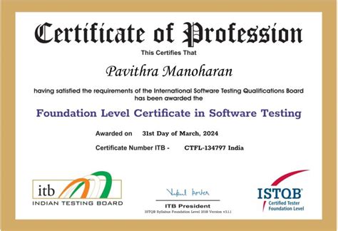 Pavithra M On Linkedin Istqb Ctfl Softwaretesting