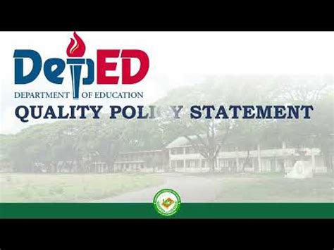 Deped Quality Policy Statement Youtube