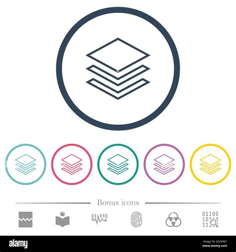 Layers Flat Color Icons In Round Outlines 6 Bonus Icons Included Stock Vector Image And Art Alamy