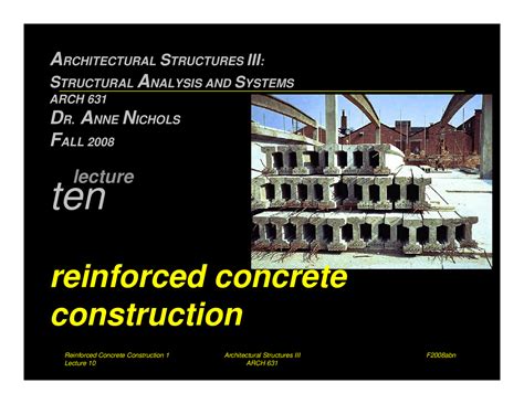 Reinforced Concrete Construction Applied Architecture Structures