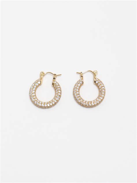 Серьги круглой формы с цирконами :: LICHI - Online fashion store