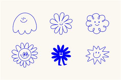 벡터 로고 디자인 템플릿과 광고 브랜딩 포스터 및 배너를 위한 그래픽 요소 웃는 캐릭터와 마스코트가 있는 재미있는 만화 삽화 추상 스티커 및 라인 아이콘 사람 같은 웃는