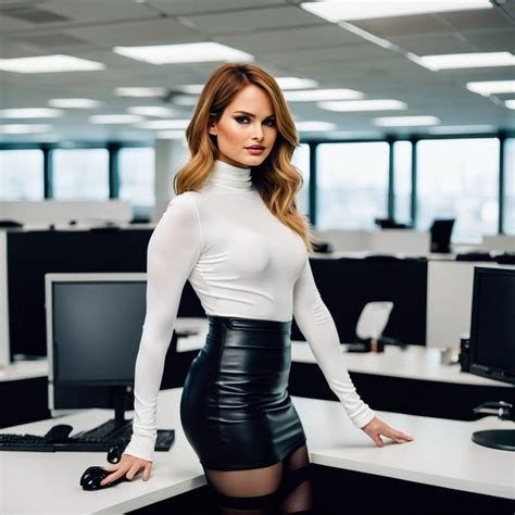 Debby Ryan Sexy Secretary White Turtleneck Leotard By 2024darwin On