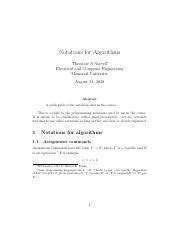 Guide To Programming Notations For Algorithms Course Hero