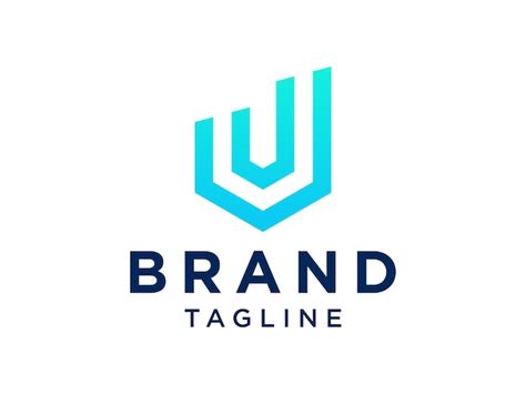 흰색 배경에 고립 된 U 편지 종이 접기 스타일로 파란색 화살표 위로 프리미엄 벡터