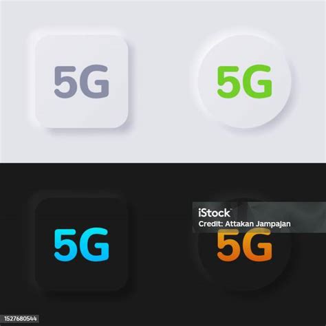 5g 인터넷 연결 아이콘 세트 웹 디자인 애플리케이션 Ui 등을 위한 다색 뉴모피즘 버튼 소프트 Ui 디자인 버튼 벡터 3차원 형태에 대한 스톡 벡터 아트 및 기타 이미지