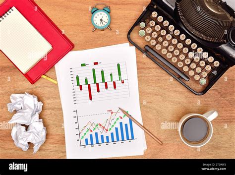Stock Flow Chart Drawing On Paper Success And Startup Concept View From Above Close Stock