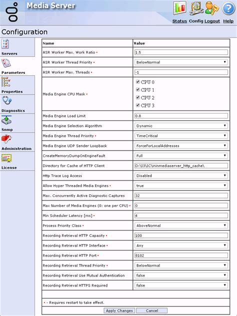 Interaction Media Server Technical Reference Interaction Media Server Config Parameters Page
