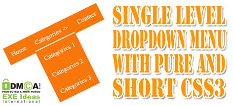 Simple Single Level Dropdown Menu With Pure Short Css3 Exeideas Lets Your Mind Rock