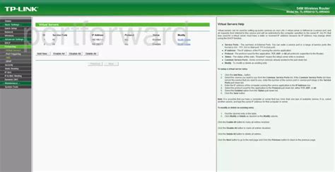 Open Ports On The Tp Link Tl Wr541g Tl Wr542g V7 Router