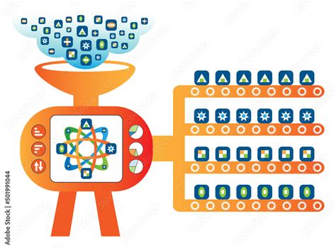 Data Sorting And Filtering Concept Raw Data Are Ingested Into The Intelligence Sorting System