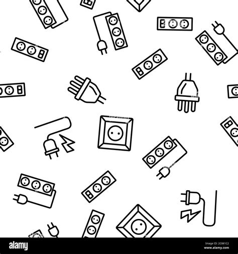Electric Power Socket Vector Seamless Pattern Stock Vector Image Art Alamy