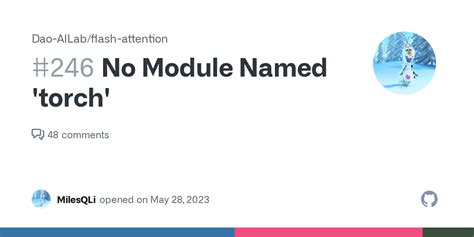 No Module Named Torch · Issue 246 · Dao Ailabflash Attention · Github