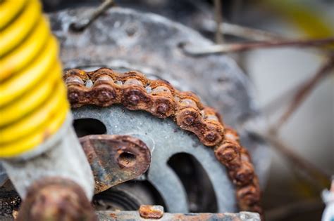 Premium Photo Rusty Motorcycle Chain