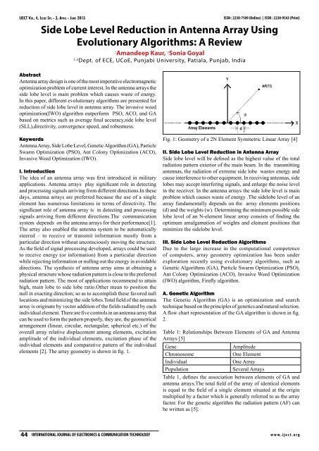 Side Lobe Level Reduction In Antenna Array Using Iject