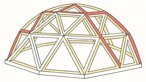 Geometric Dome Structure Illustration Symbolizing Architecture Science Nature Design Vector