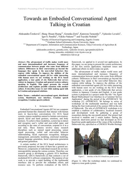 Pdf Towards An Embodied Conversational Agent Talking In Croatian