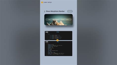 Css Glass Morphism Navbar Shots Shortvideo Html Css Youtube