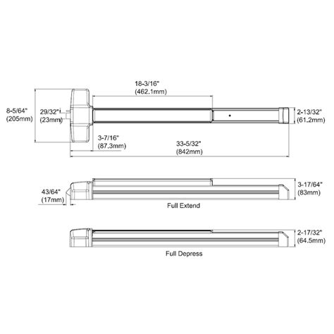 Trans Atlantic Co Accessory For Edtbar 500 And 900 Series 32 In Steel Universal Reversible Exit
