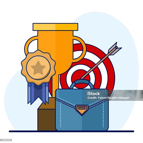 챔피언 승자 비즈니스 성공 승리 및 골드 트로피 및 이익 획득에 대한 개념 목표를 추구하기 위해 경쟁을 증가 웹 사이트 벡터 일러스트 레이 션 마케팅 프리젠 테이션 광고