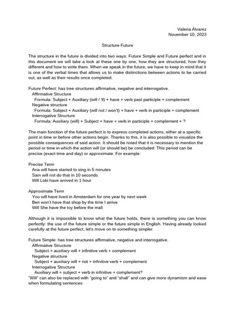 Structure Future Pdf Verb Semantic Units