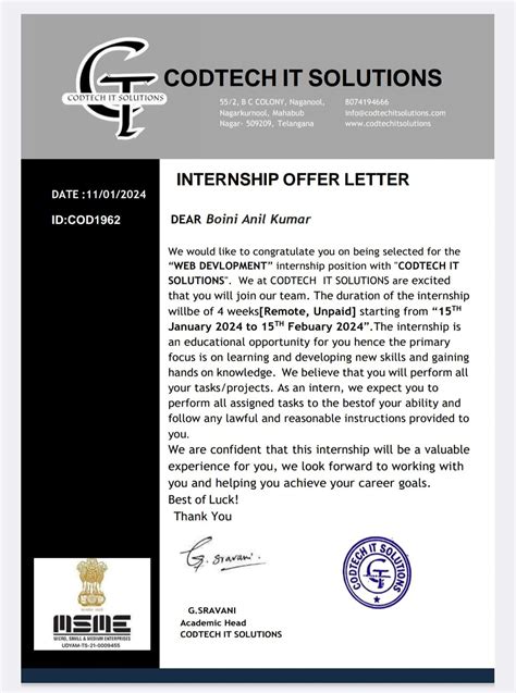 Anil Kumar Boini On Linkedin Webdevelopment Internship