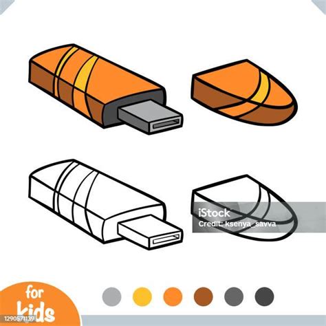 색칠 공부 Usb 플래시 드라이브 0명에 대한 스톡 벡터 아트 및 기타 이미지 0명 Usb 포트 검은색 Istock