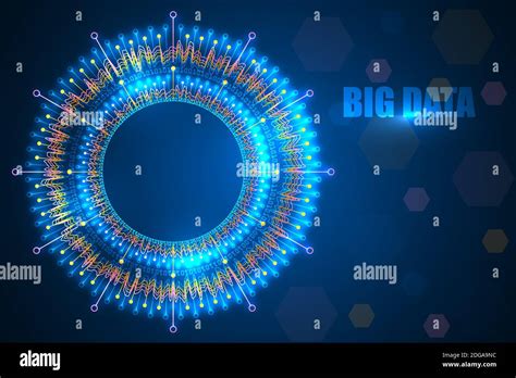 Big Data Visualization Technology Abstract Background Stock Vector