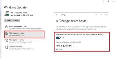 How To Automatically Adjust Active Hours In Windows