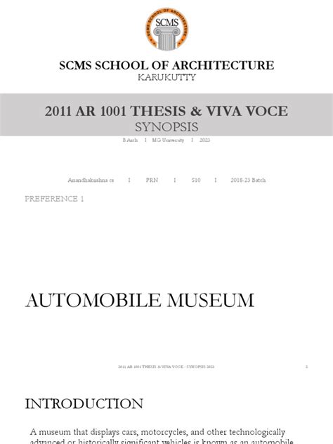 Automobile Museum Thesis Pdf Car Museum